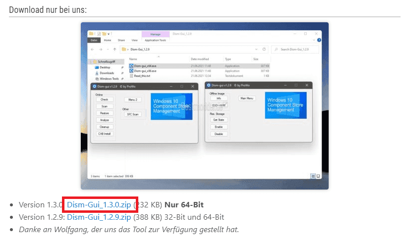 Réparer les fichiers systèmes et images de Windows avec DISM GUI