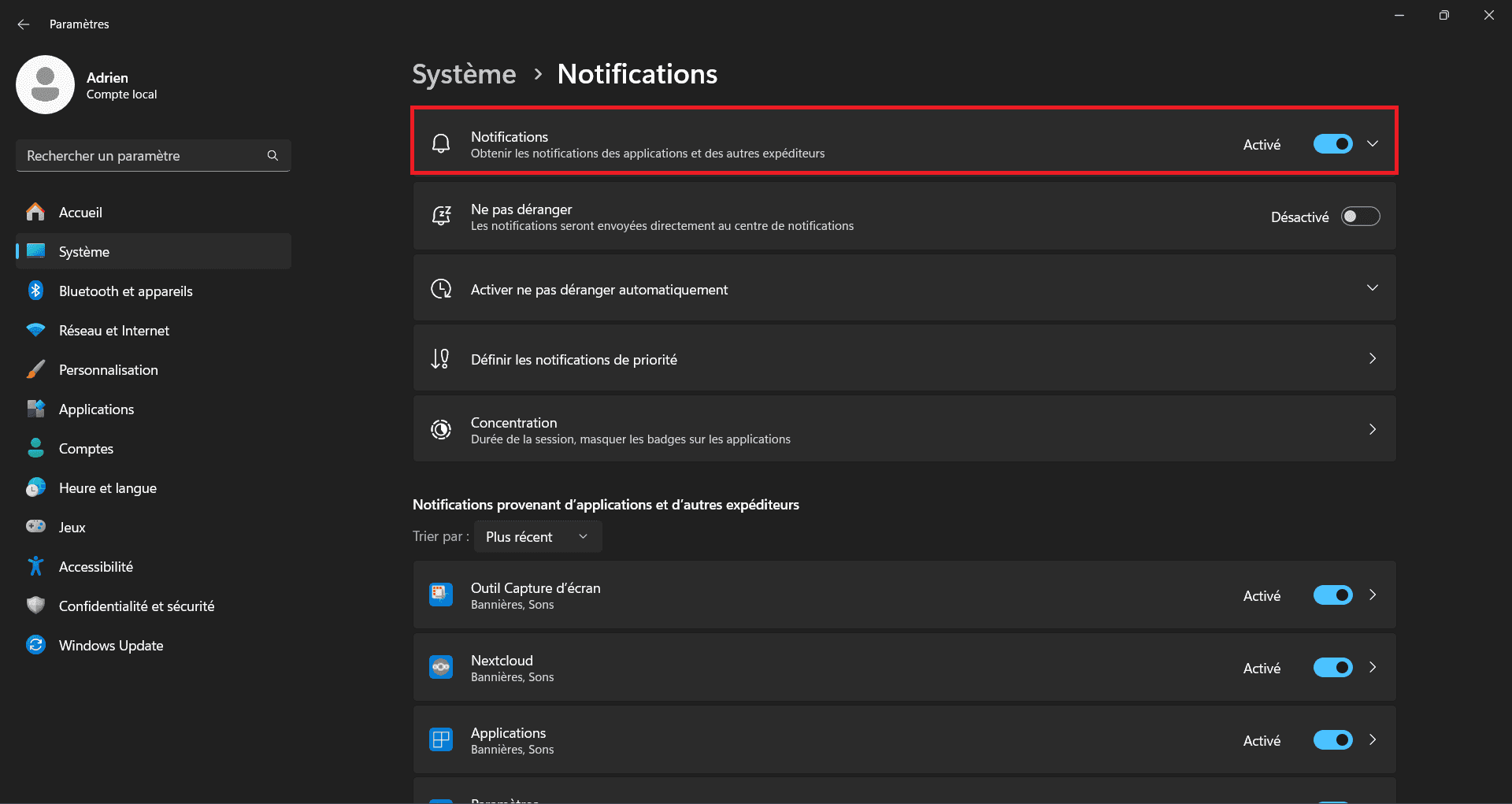 Désactiver les notifications sous Windows 11 - Assistouest Informatique